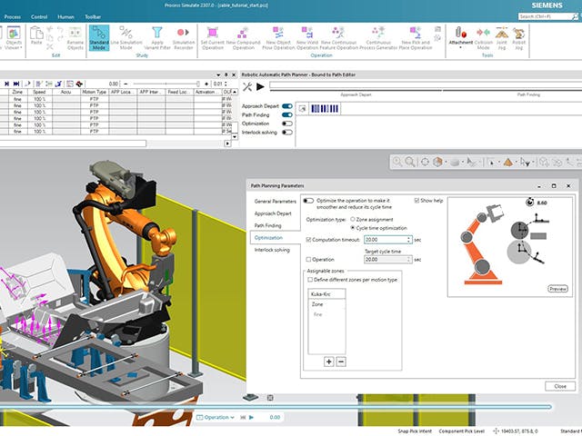 Process Simulate X Automatic Path Planner Siemens Software