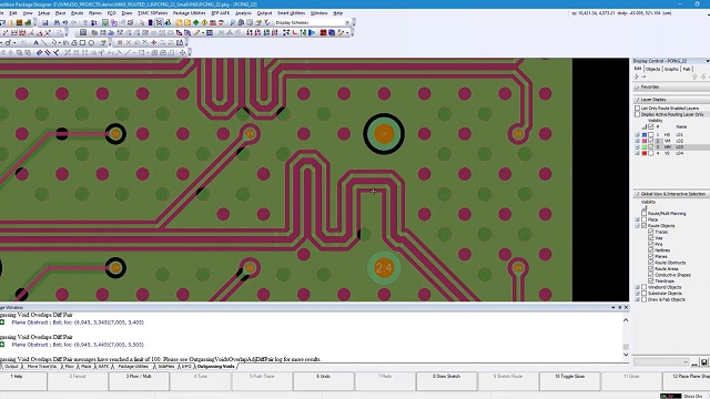 Degassing void control under diff-pairs